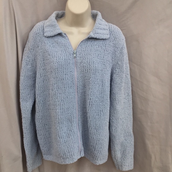 Dress Barn | Sweaters | Comfy Light Blue Zip Up Sweaterl But Can Fit A ...